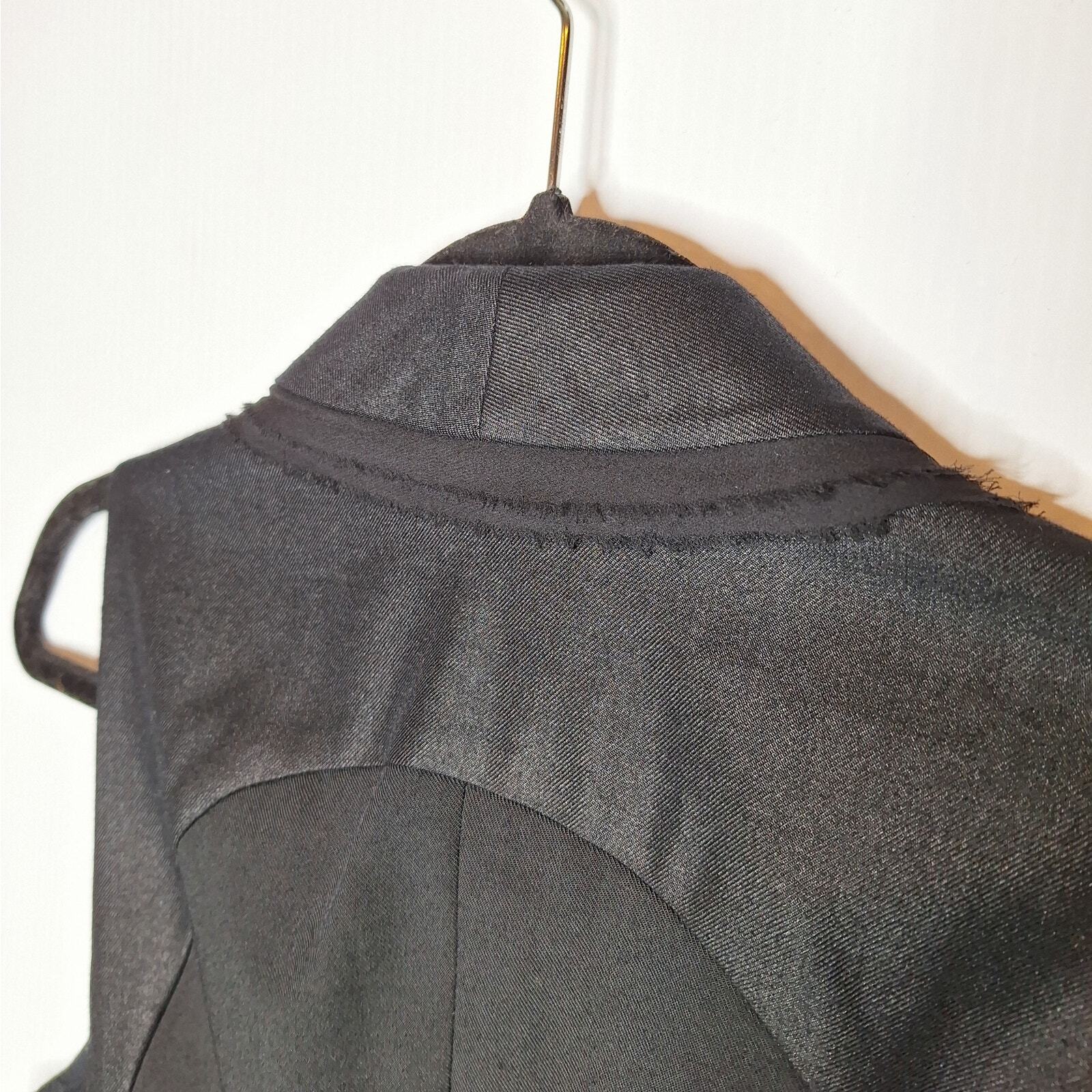 EDUN Open Front Silk Tie Vest XS Gray Black Modern Corporate Goth ...