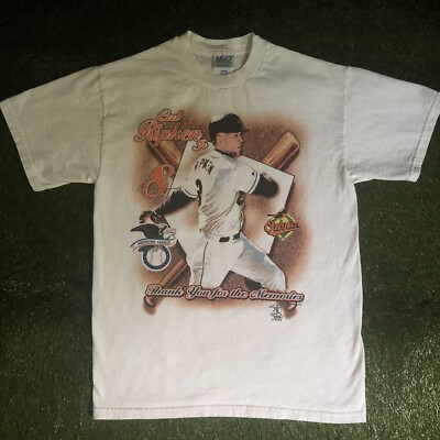 VTG 2001 Baltimore Orioles MLB #8 Cal Ripken Jr. Retirement White T ...