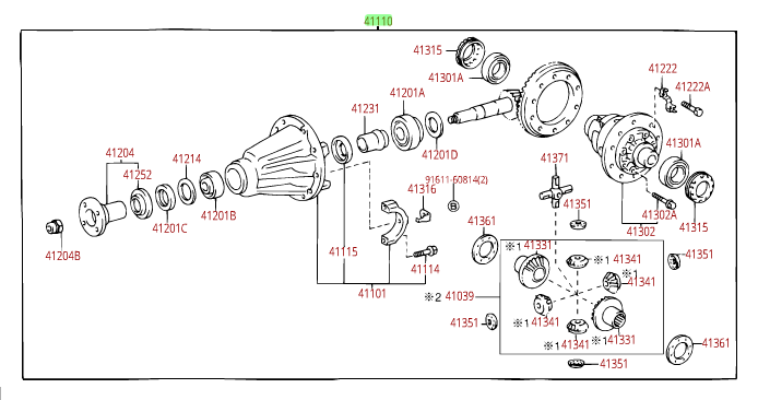 Toyota 4Runner 1996-2002 Differential Diff FGR 41:10 4.100 Genuine OEM ...