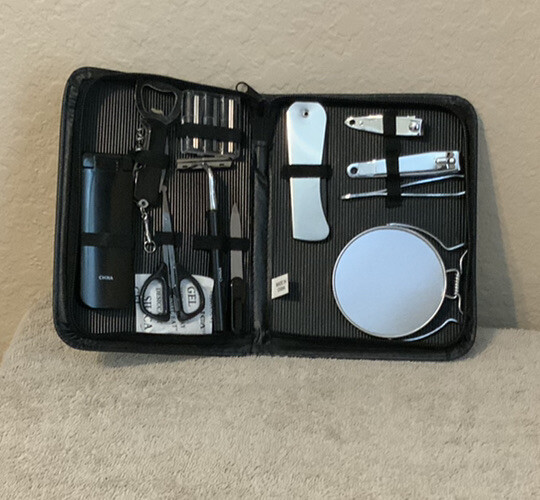 TRAVEL Valet Kit 11 Pieces With Zipper Case Black NEW | eBay