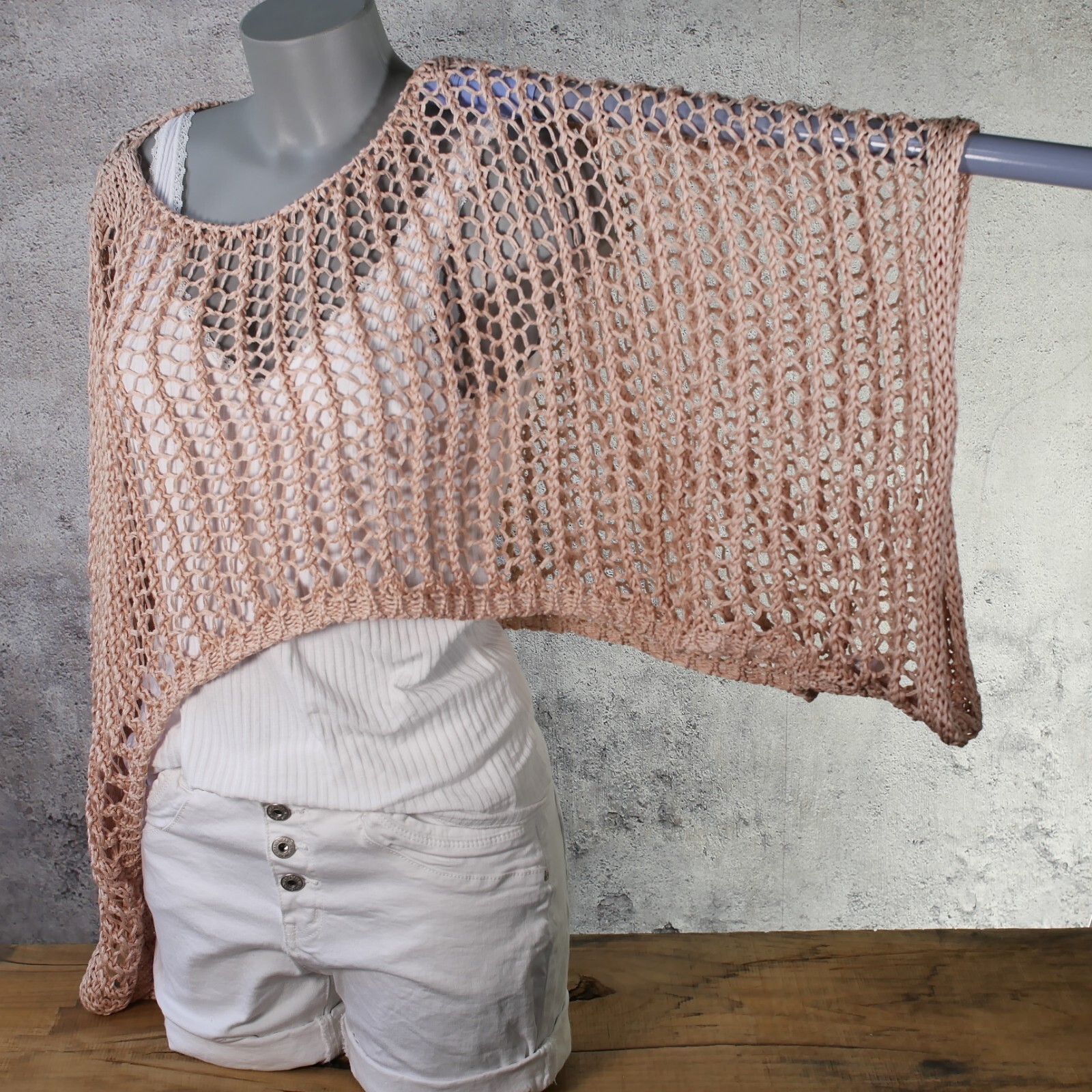 ♥ Italy Lochpulli Lochmuster Pulli Strick Oversize Netzpullover Shirt bis Gr. 42 | eBay