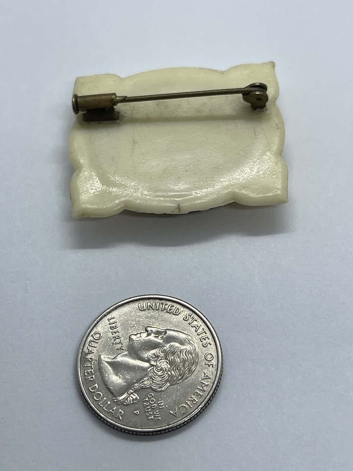 Art Deco Molded Celluloid Love Birds in Frame Pink Foil Background ...