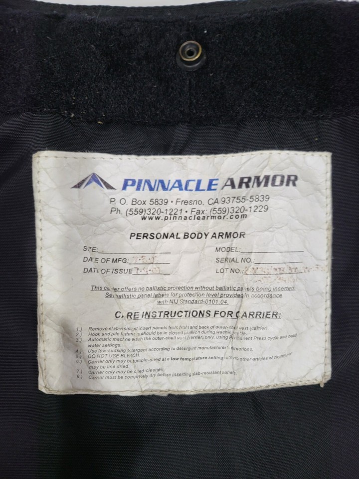 Pinnacle Armor Dragon Skin Body Armor Rare X Large 3-A MIL3AF01 | eBay
