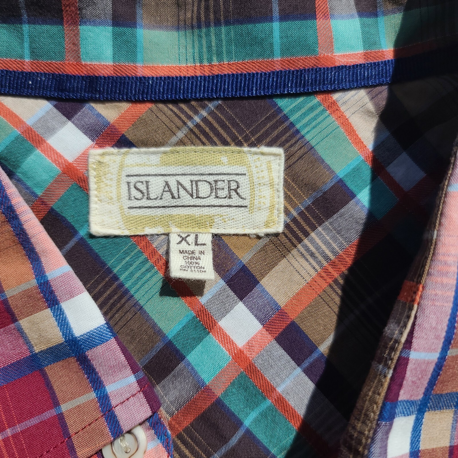 ISLANDER Mens New XL 100% Cotton Redblublnd Plaid Shirt | eBay