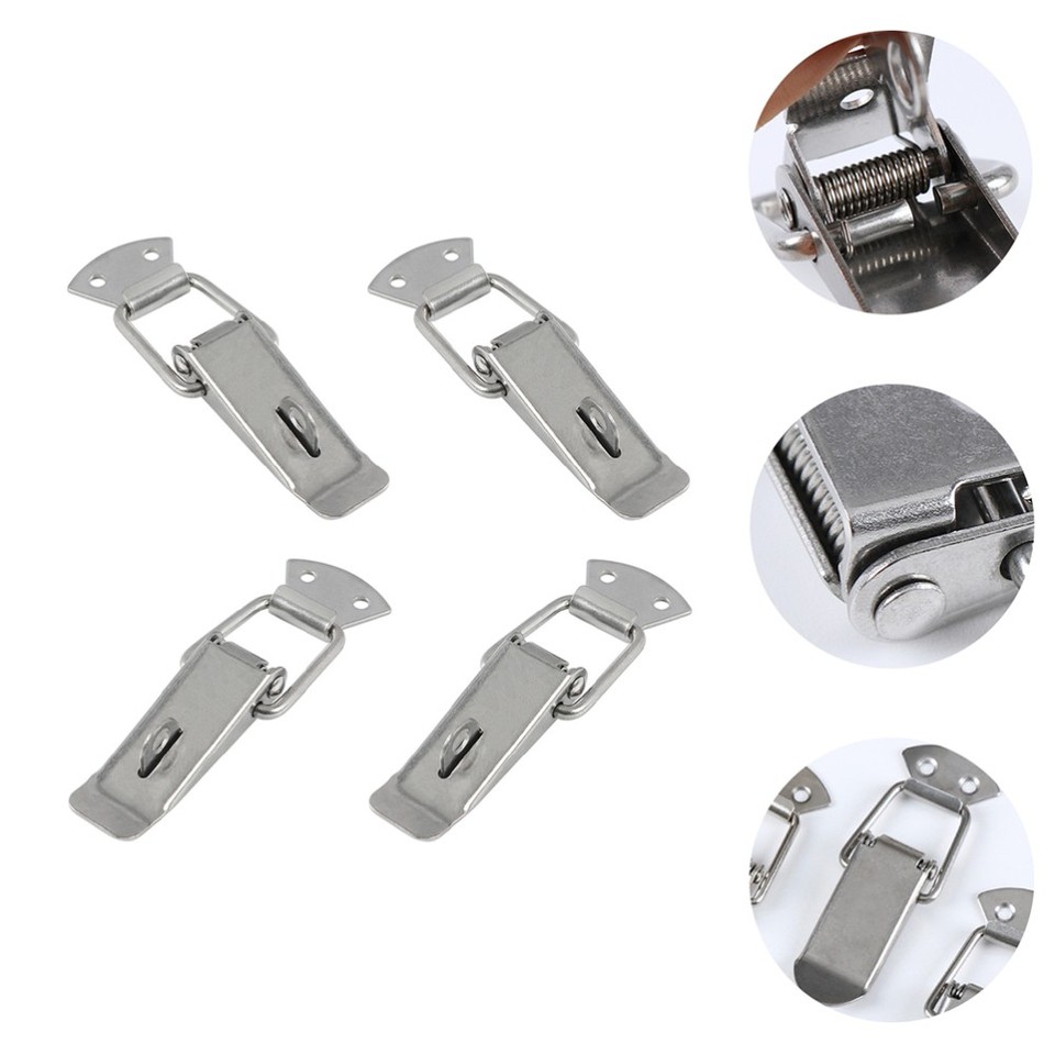 4 Pcs Spring Buckle Bolt Latch Spring-loaded Clasp with Screw Lock ...