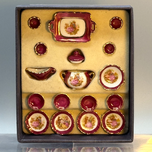 Reutter Porcelain Red Luster Limoges Dinner 4 Settings Dollhouse ...