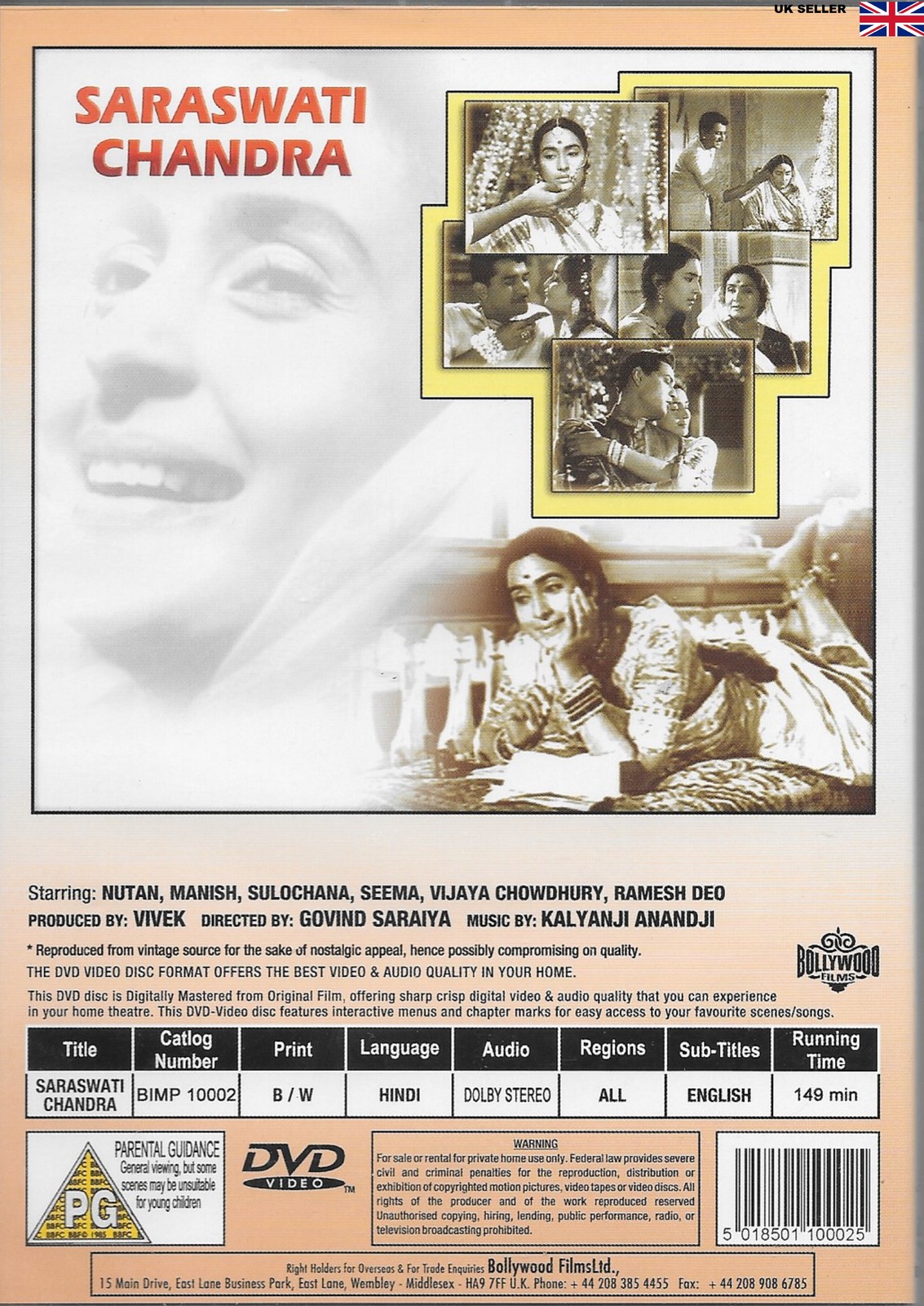 Saraswati Chandra - Nutan / Seema / Manish - Film Bollywood DVD | eBay