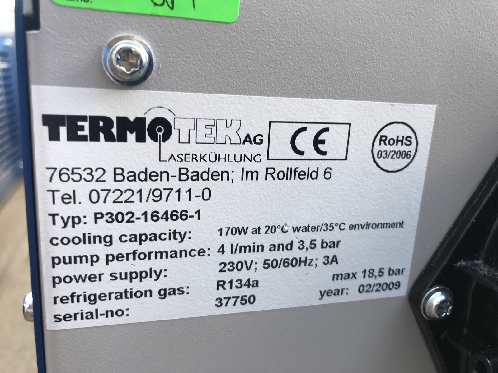 Termotek P302-16466-1 ,2009 Vintage D380C-012 | eBay