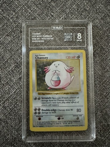 Shadowless Chansey Base Set Holo 3/102 TAG 8 | eBay