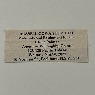 Russell Cowan Pty Ltd Materials & Equipment For China Painter 1982 Ad ...