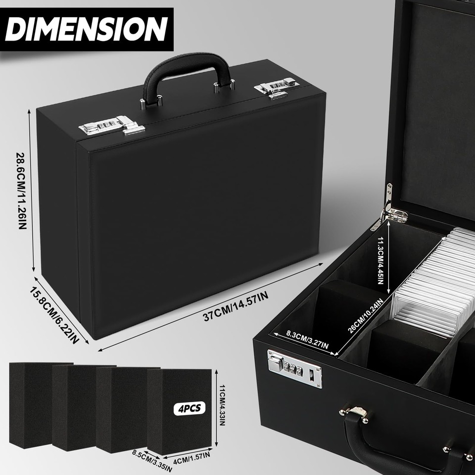 Graded Card Storage Box,Holds 136+ PSA/GMA Slab or 632+ Toploaders,4 ...