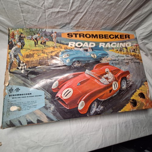 Strombecker Vintage International Road Racing Slot Car Set With 3 Extra ...