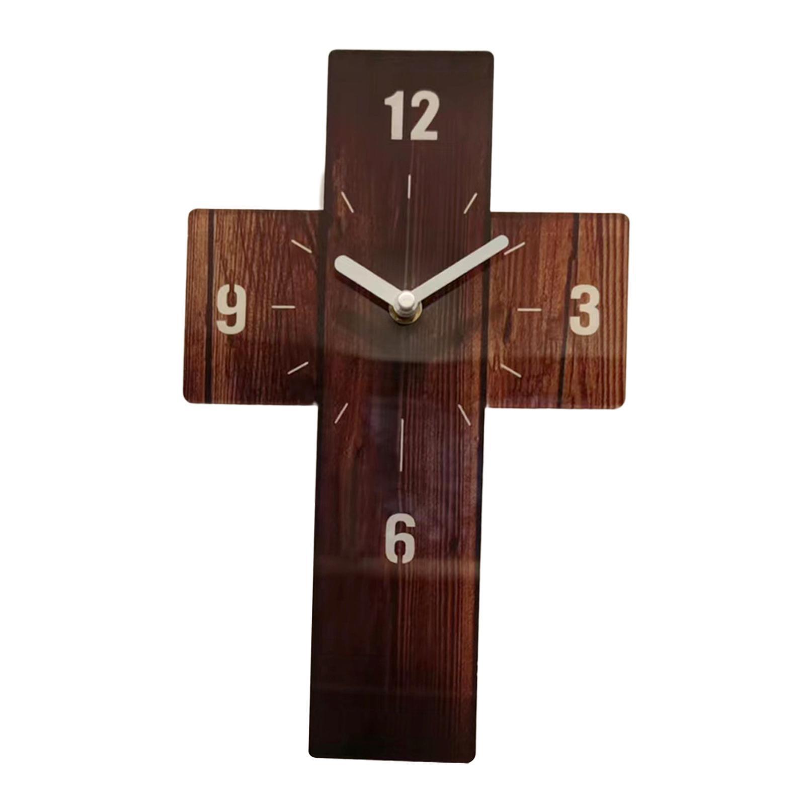 Silent Clock Decorative Cross Clock Wall Clock for Living Room Kitchen ...