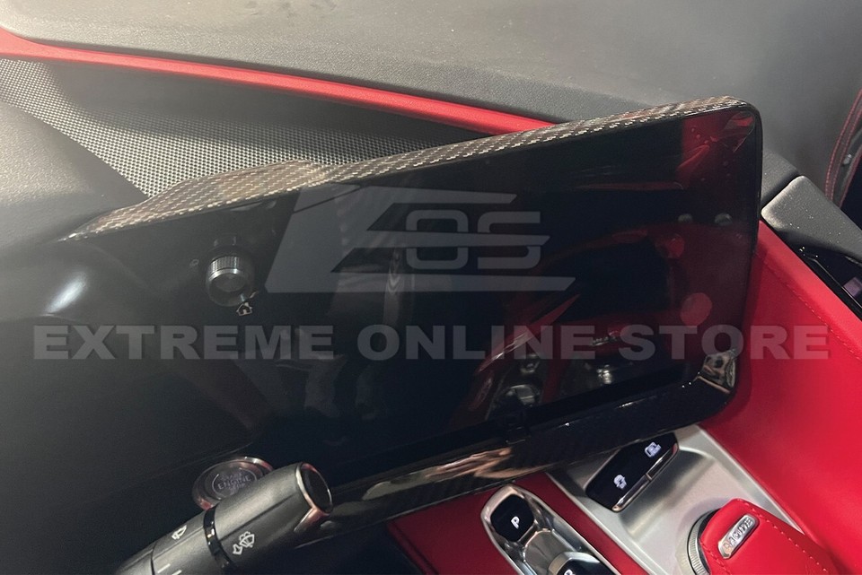 For 20-25 Corvette C8 CARBON FIBER Interior Radio GPS Navigation Screen ...