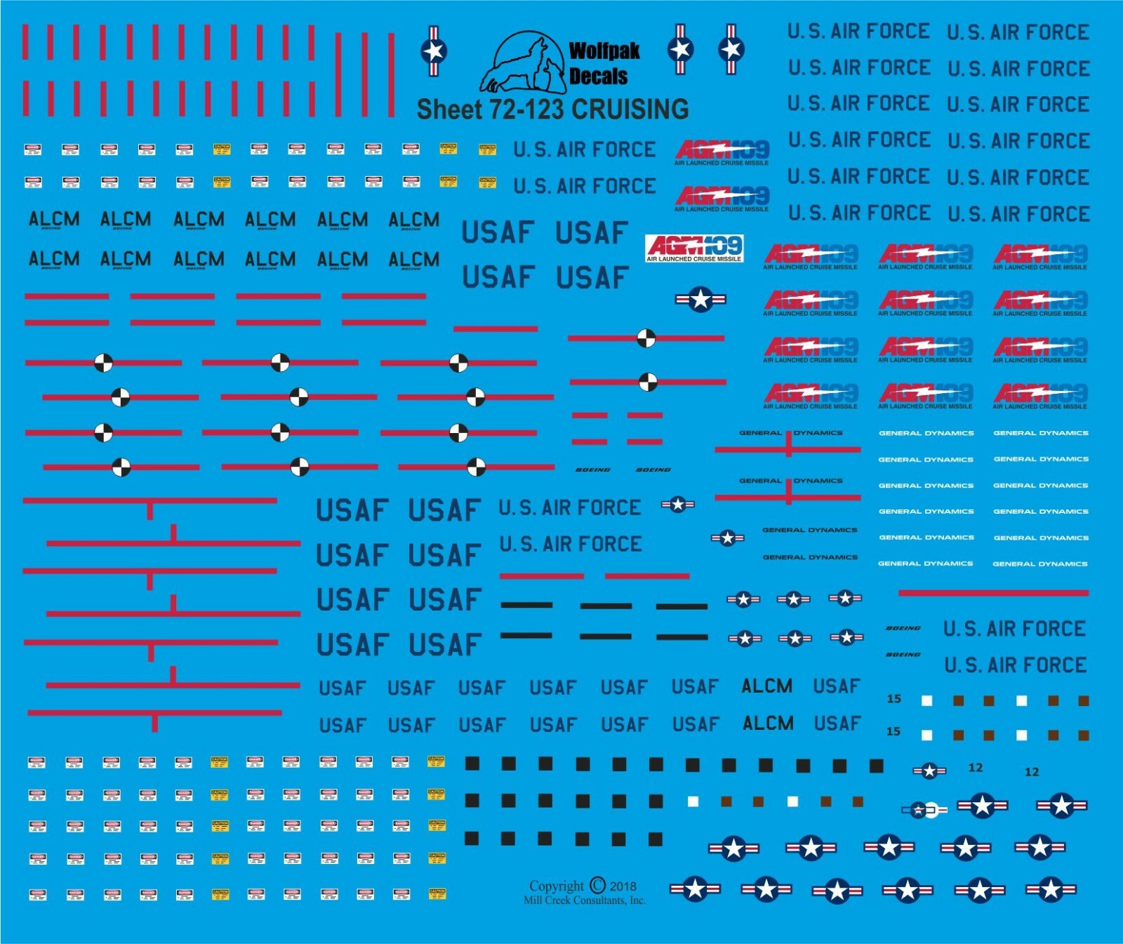 Wolfpak Decals 72-123 CRUISING AGM-86B AGM86 AGM-86C AGM-109 AGM-129 ...