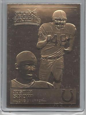 Justin Snow 2007 Danbury Mint Colts Super Bowl 41 XLI 22kt Gold Card | eBay
