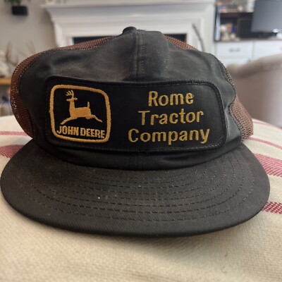 Vintage John Deere Rome Tractor Company Patch Work Trucker Hat Cap ...