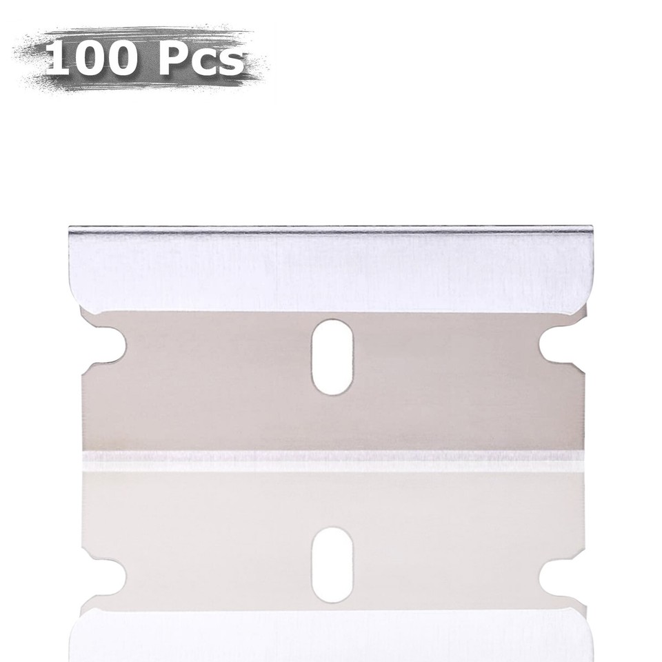 100 PCS Razor Blades Single Edge Extra Sharp Heat Treated Safety Knife ...