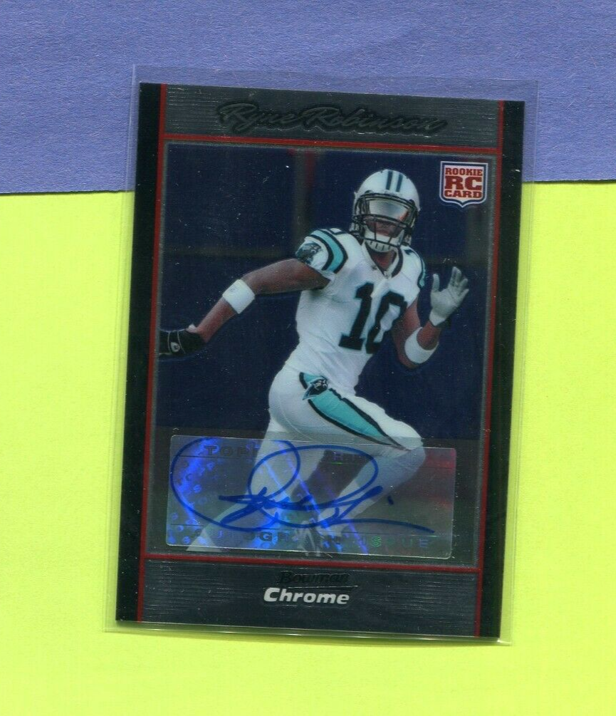 RYNE ROBINSON CAROLINA PANTHERS MIAMI OHIO 2007 BOWMAN CHROME AUTOGRAPH ...