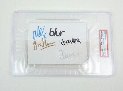 Blur Entire Band Damon Albarn Signed Autograph Photo PSA/DNA Slabbed ...