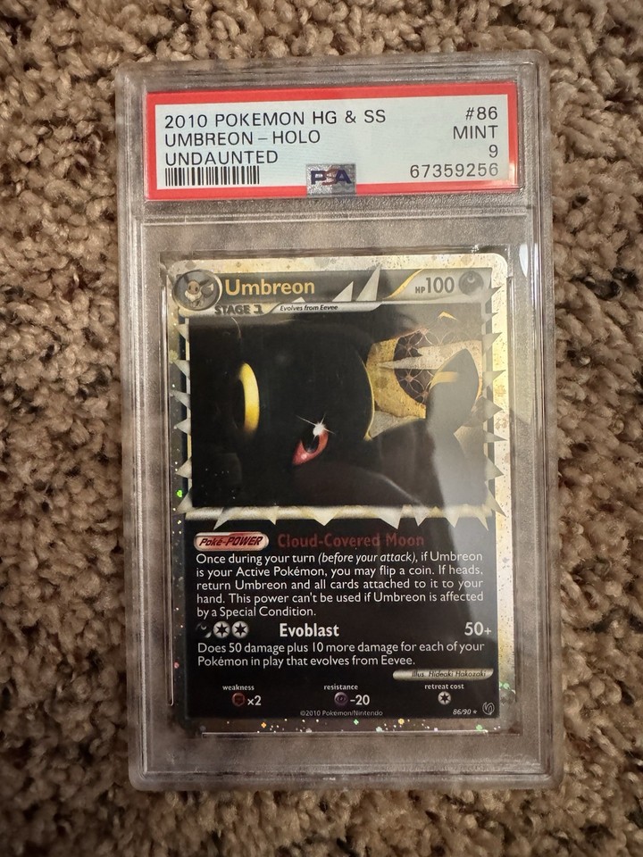 Pokémon TCG Umbreon Prime Holo Rare Card HS-Undaunted 86/90 PSA 9 | eBay