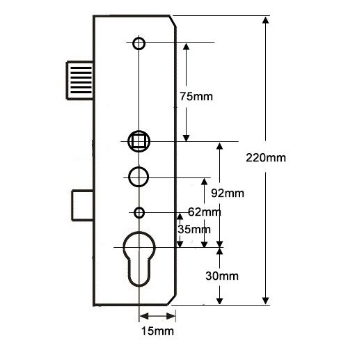 AVANTIS Latch & Deadbolt Twin Spindle Gearbox - 35mm Backset & 45mm ...
