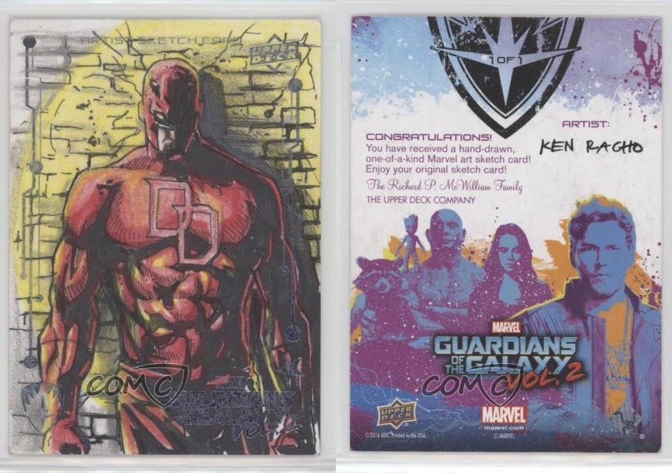 2017 Marvel Guardians of the Galaxy Volume 2 1/1 Ken Racho #SKT Auto ...