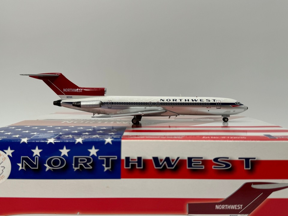 Inflight 1:200 Northwest Airlines Boeing 727-200 N251US Jet Red Tail ...