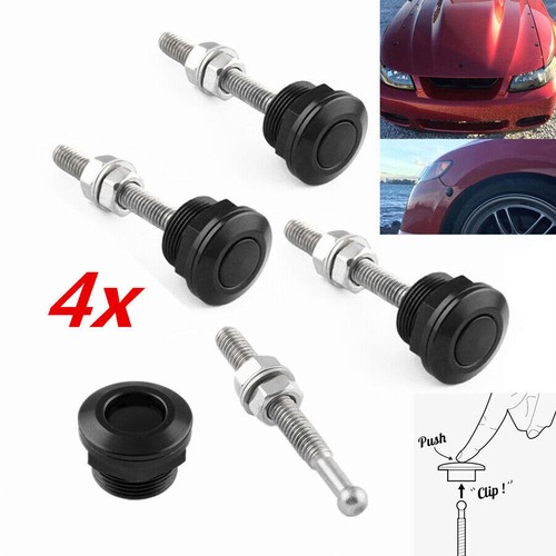 7/8" Mini Race Car Bumper Hood Latch Rod Kit Black CNC Quick Disconnect ...