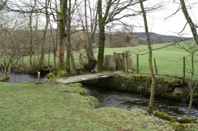 Photo 6x4 Stone footbridge made from a single slab Knipe Fold On the ...