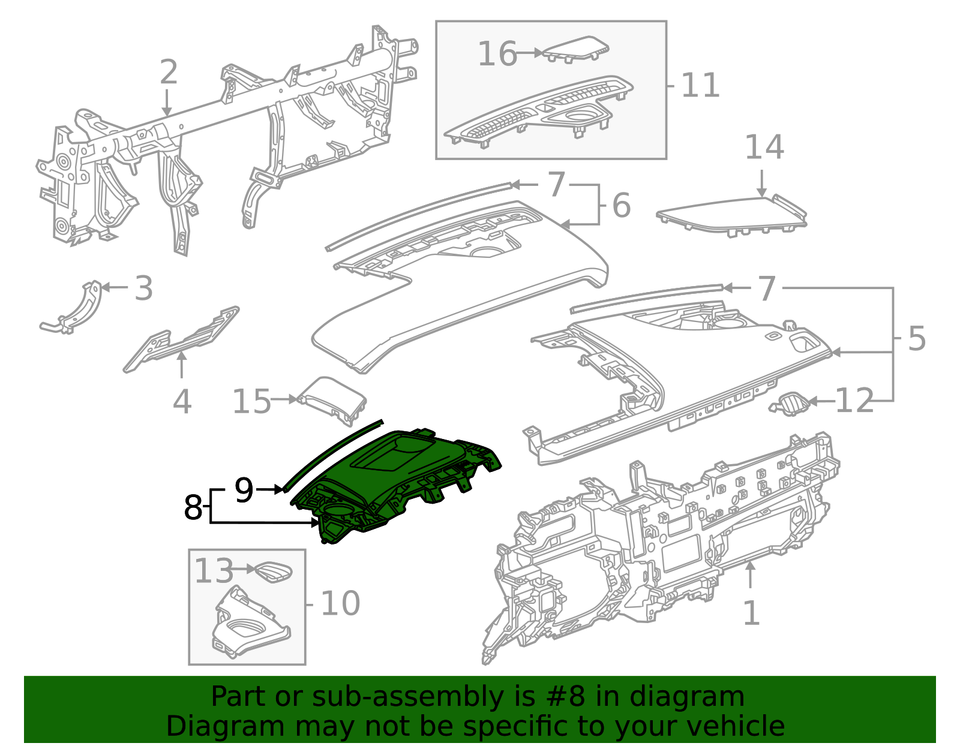 Genuine GM Brownstone Head-Up Display Bezel 84533933 | eBay