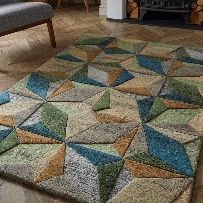 new hand tufted Rugs Tufted Wool Rugs Living Room Rugs Abstract Rug ...
