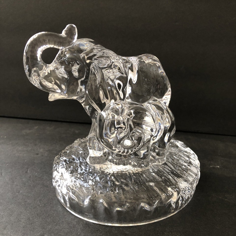 Oneida Capris Crystal Mama Baby on Base Trunk Up Elephant | eBay