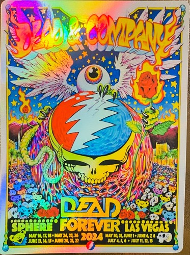 DEAD AND COMPANY SPHERE STICKER/POSTER FOIL DEAD FOREVER MAY JUNE JULY ...