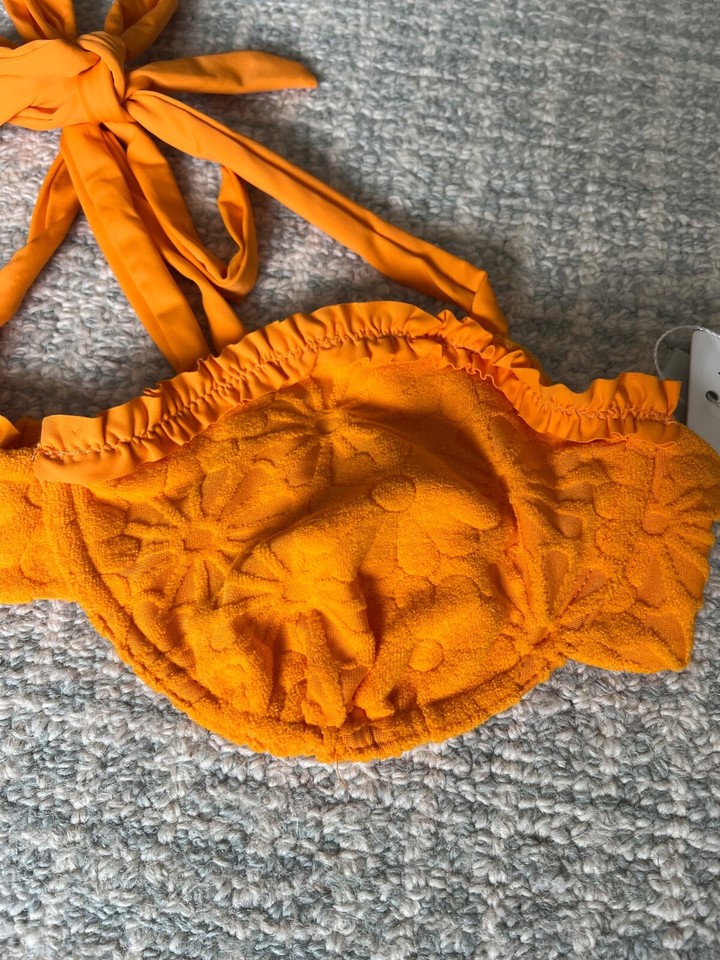NWT Sunday Brunch Orange Floral Swim Bikini Bra Size: L | eBay