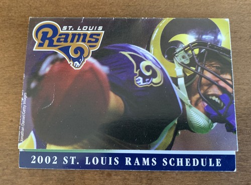 2002 NFL ST. LOUIS RAMS TEAM LOGO VINTAGE DEFUNCT CIRCA POCKET SCHEDULE ...