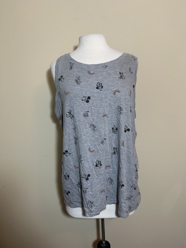 Disney Womens Plus Size 2X Tank Top Mickey Mouse All Over Print Rainbow ...