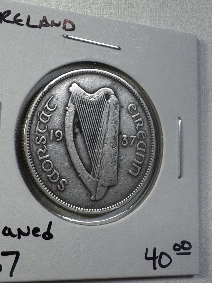 1937 Ireland 1 Florin Silver Coin Low Mintage Cleaned | eBay