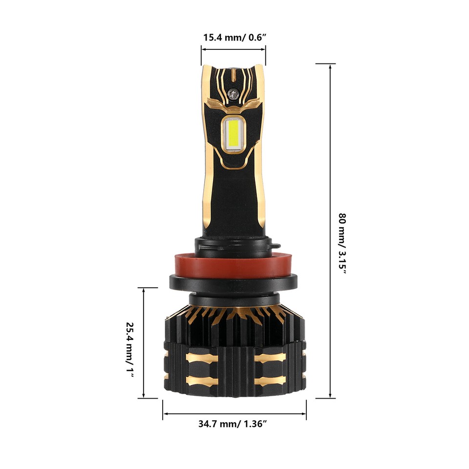 CANBUS H8 H9 H11 LED Headlight Kit High/Low Beam Bulbs Super Bright ...