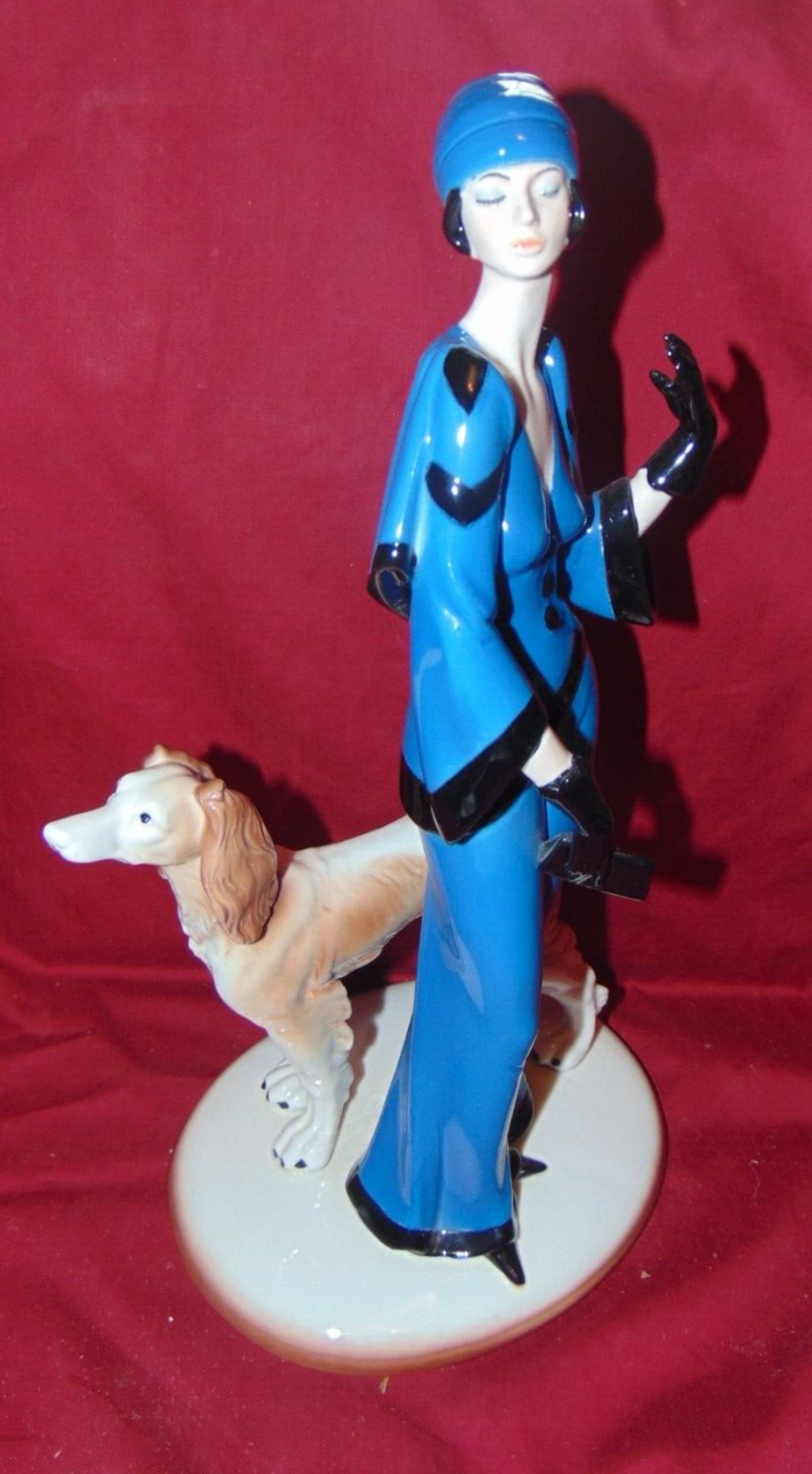 RARE Rodin Art Deco Lady Di Kaye (part of Tupton ware) Afghan Hound Dog ...