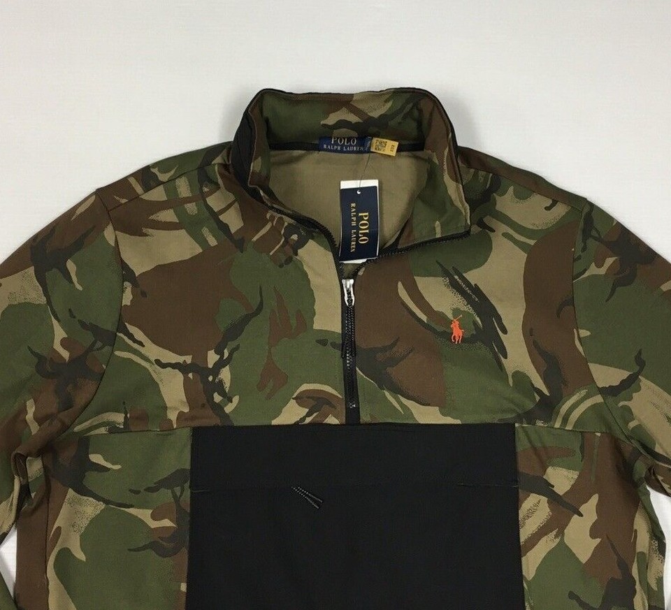 Polo Ralph Lauren Military Army Camo 1/4 Zip Hoodie Pullover Sweatshirt ...