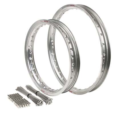 Front & Rear Silver Excel Rim & Spokes Set for 2004-2025 KTM 85SX - 17/ ...