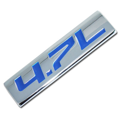 CHROME/BLUE METAL 4.7L ENGINE RACE MOTOR SWAP EMBLEM BADGE FOR TRUNK ...