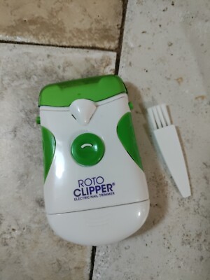 ROTO Clipper Electric Nail Trimmer Battery Powered White & Green w ...