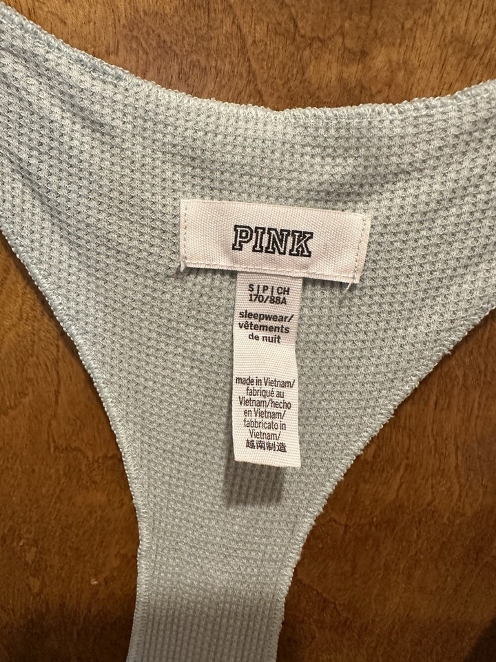 PINK by Victoria’s Secret light mint green razorback waffle knit tank ...