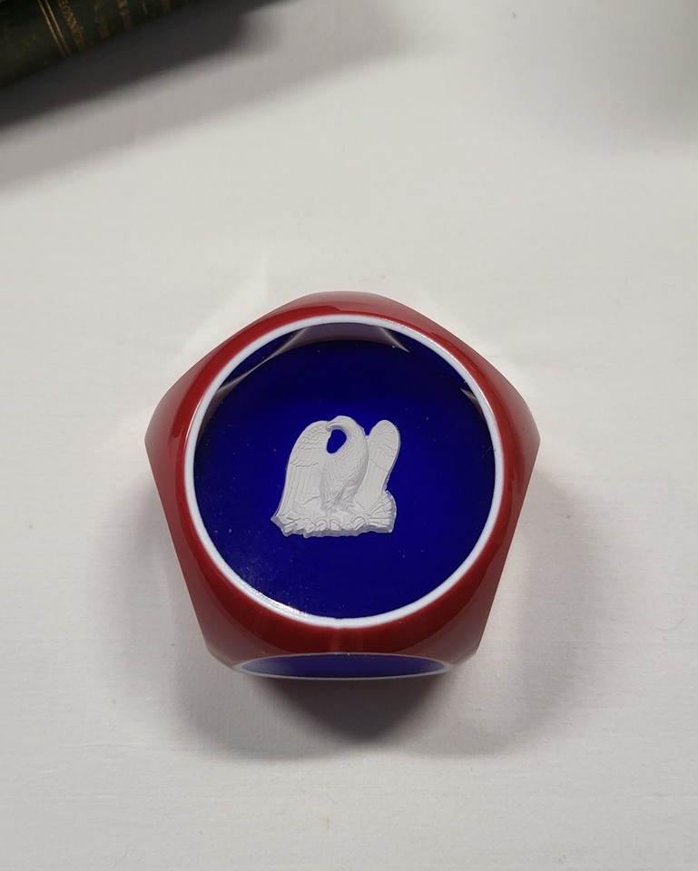 Cristal SAINT LOUIS Cristallo-cérame Presse papier Overlay Triplé ...