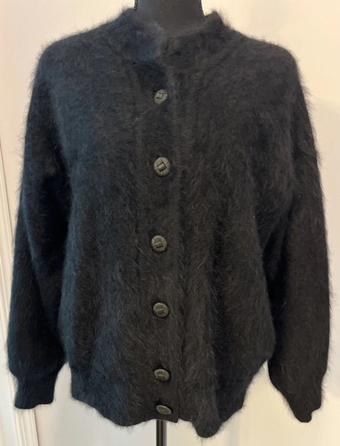 Venesha Black Quality Angora Sz S Lined Sweater Jacket Black Formal ...