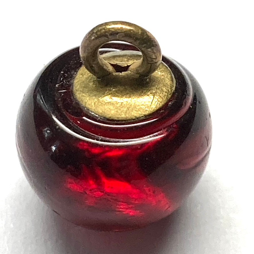 Beautiful 19th Century Ruby Red Glass Ball Waistcoat Button with ...