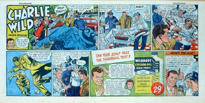 Charlie Wild Private Detective - Wildroot Cream Oil - 1951 Sunday color ...