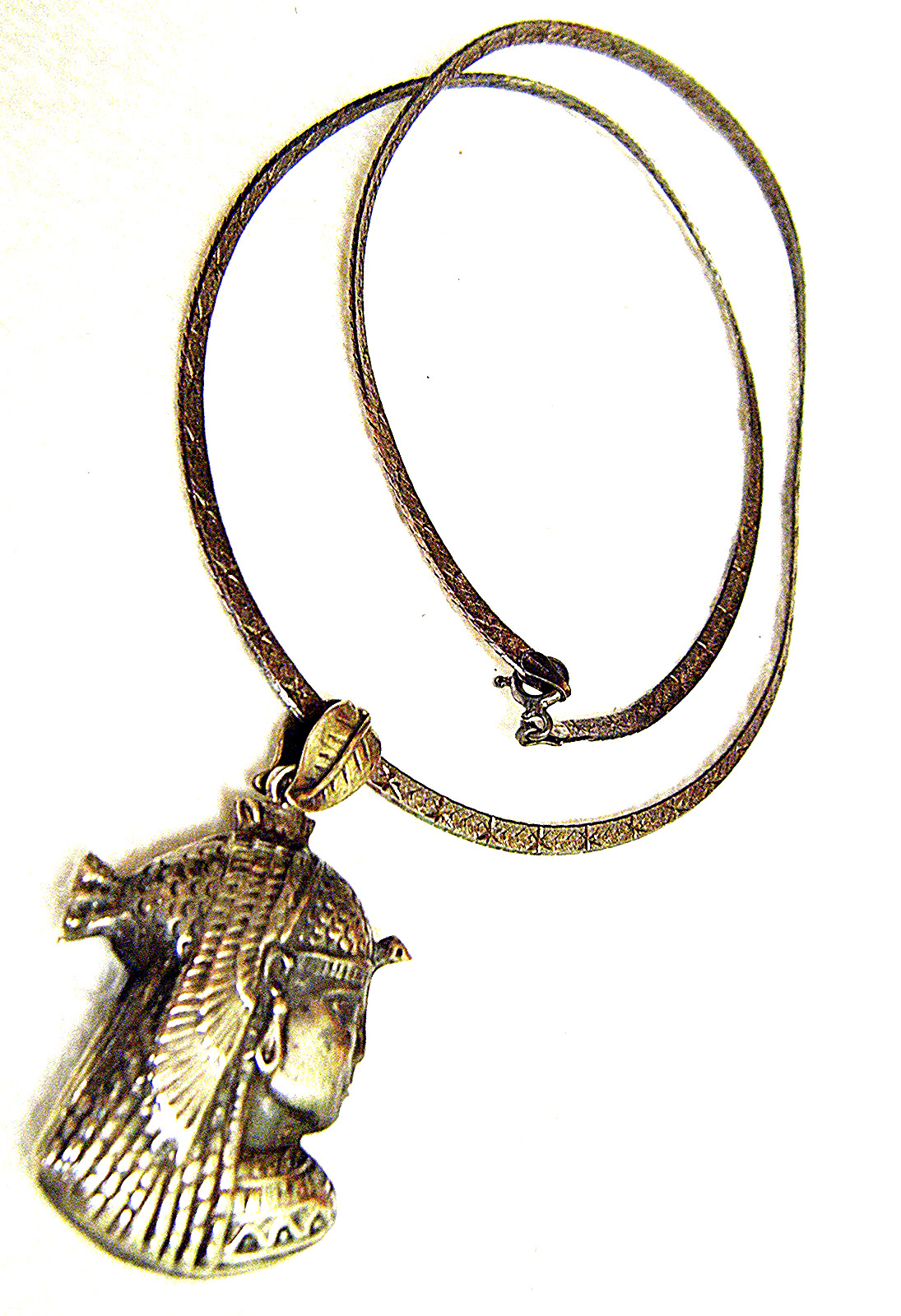 Antique RARE Egyptian Cleopatra Pharoah Carvd Sterlin… - Gem